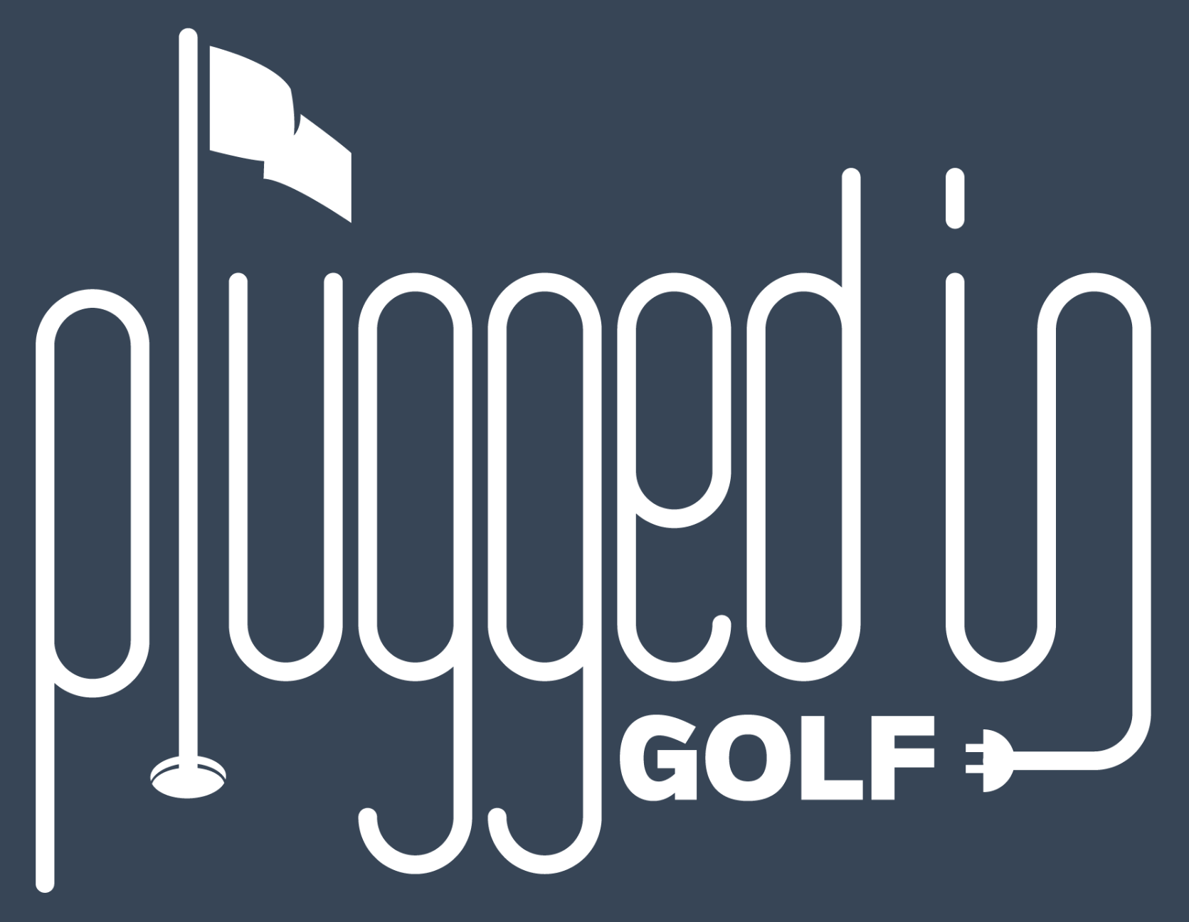 Plugged In Golf White on Blue - Plugged In Golf